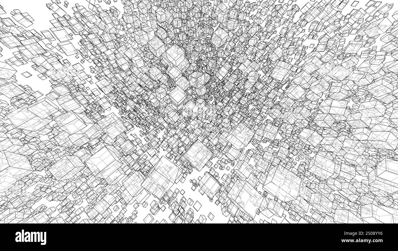 Wireframe Boxes. Sketch style Stock Vector Image & Art - Alamy