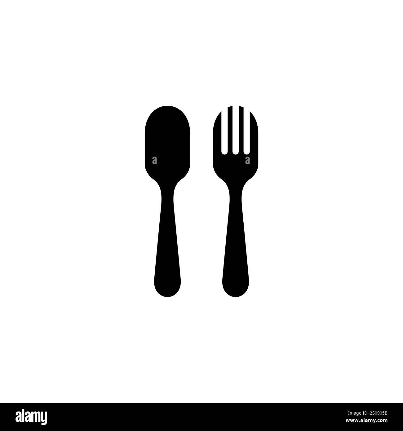 White fork icon isolated on Black and White Stock Photos & Images - Alamy