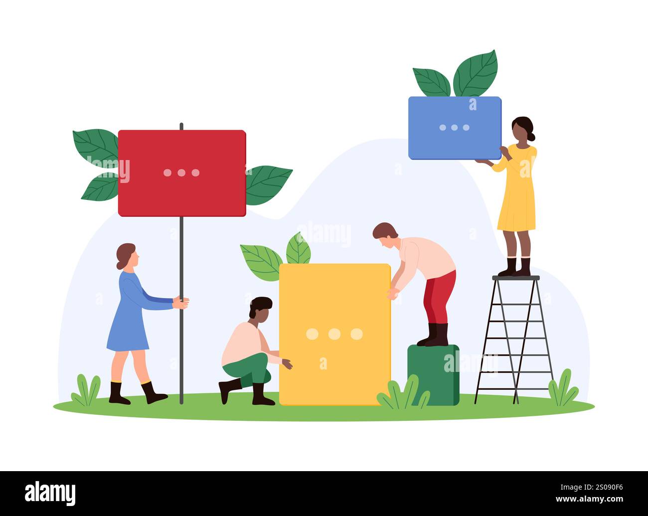 Banner, protest poster and billboard to show important information in ...