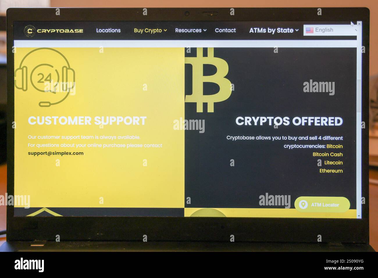 A cryptobase page is displayed on a home screen in Mesa Arizona USA, as seen here on December 24 ...