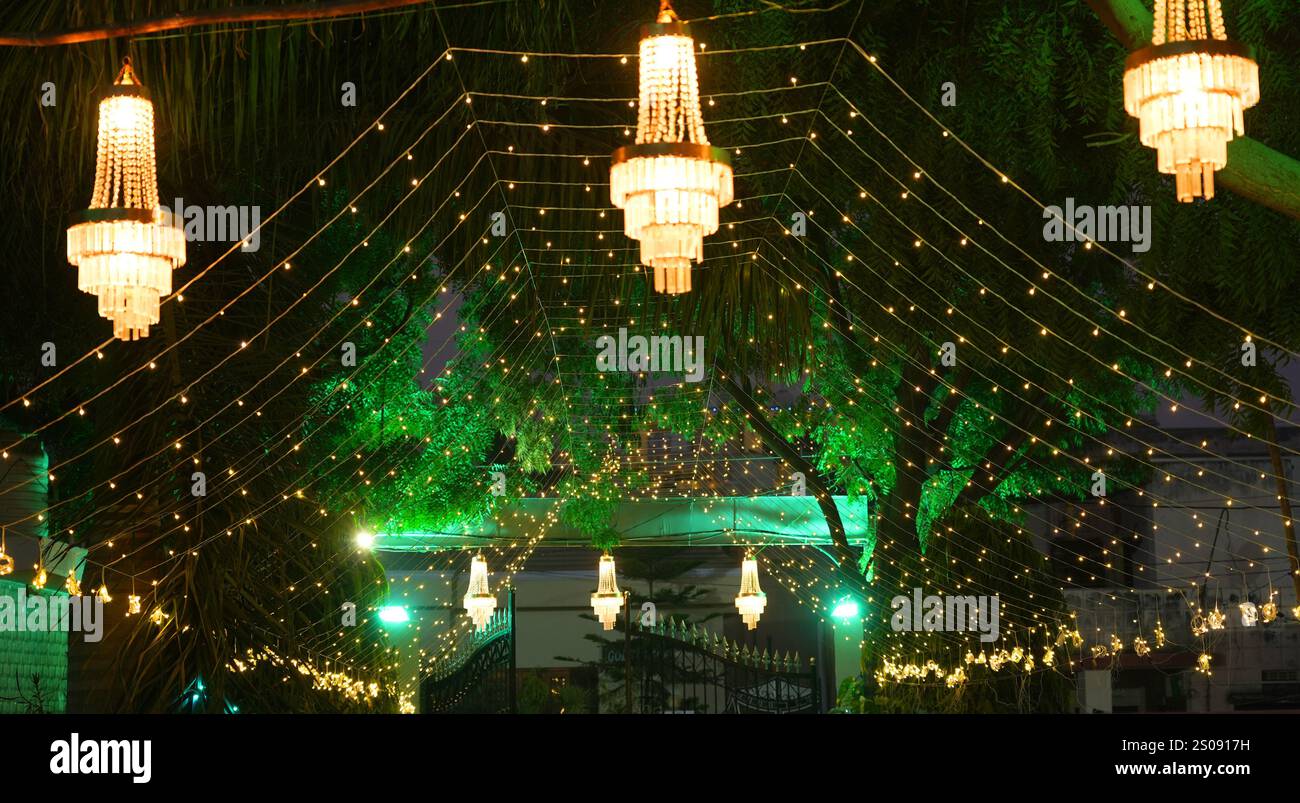 Beawar, India, December 24, 2024: Lighting decoration outside Shoolbred ...