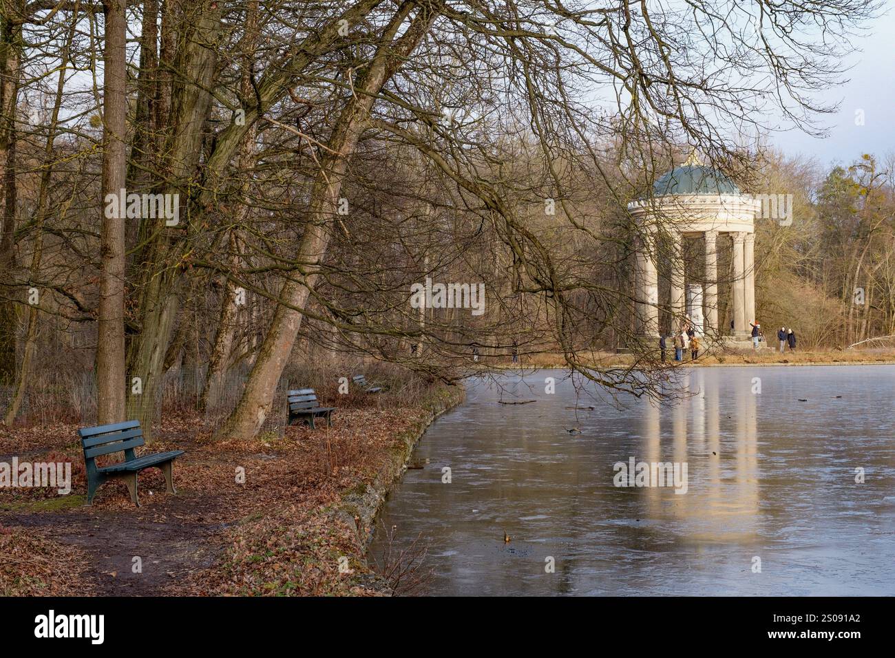 Monopteros in the park of Nymphenburg Palace in the city of Munich in ...
