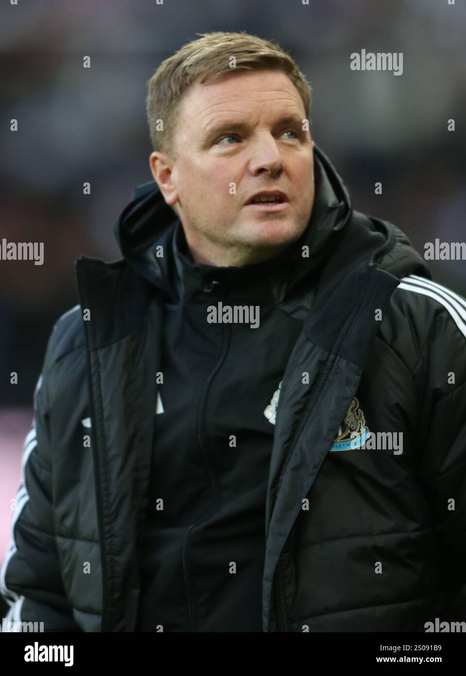 Newcastle Uited Maager Eddie Howe durig the Premier League match betwee ...