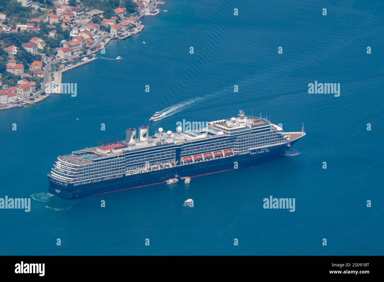 Kotor, Montenegro, August 4, 2024. The MS Oosterdam is a 285-meter-long ...