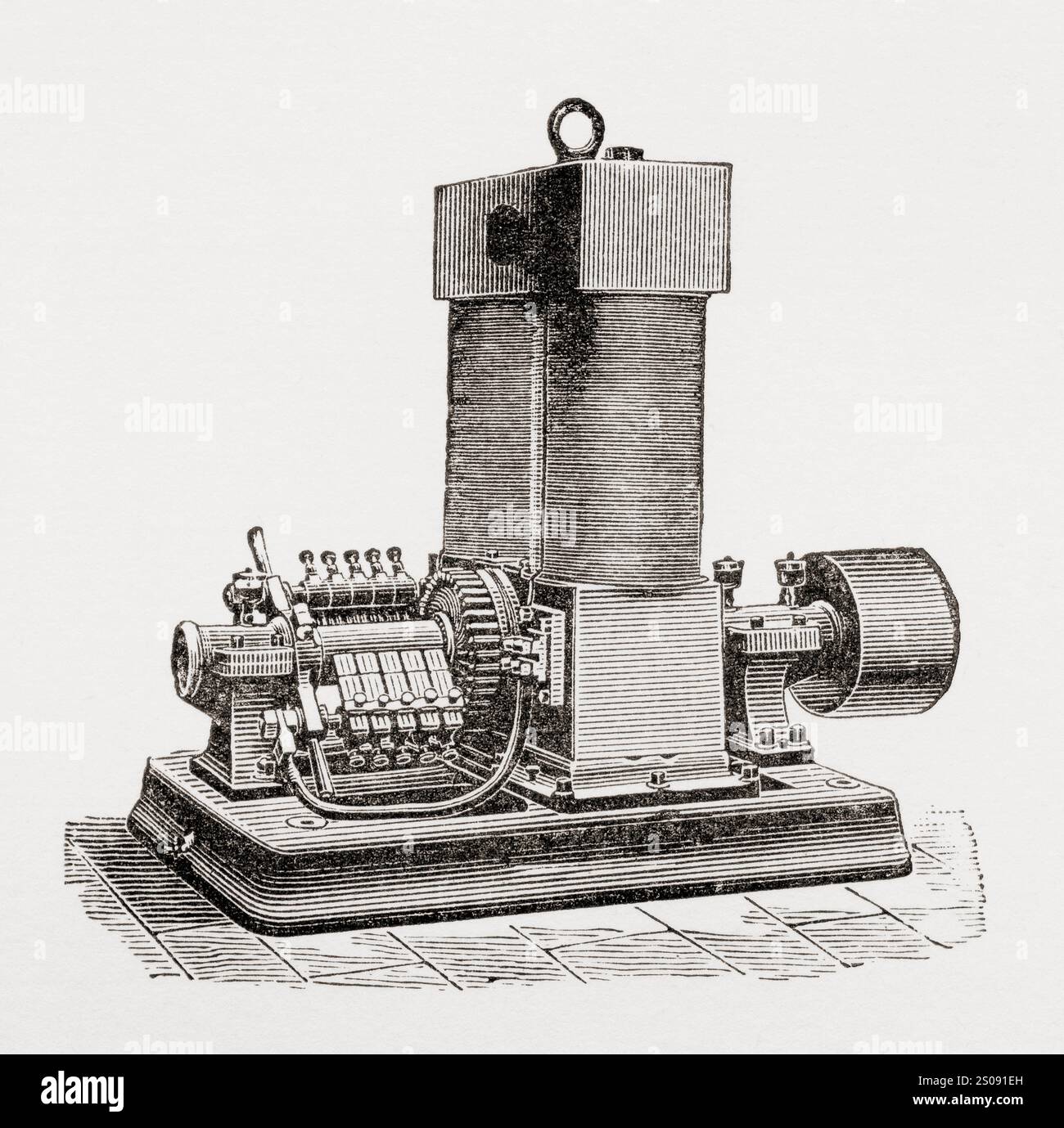 Voltaic electricity. Edison-Hopkinson Dynamo. From The National ...