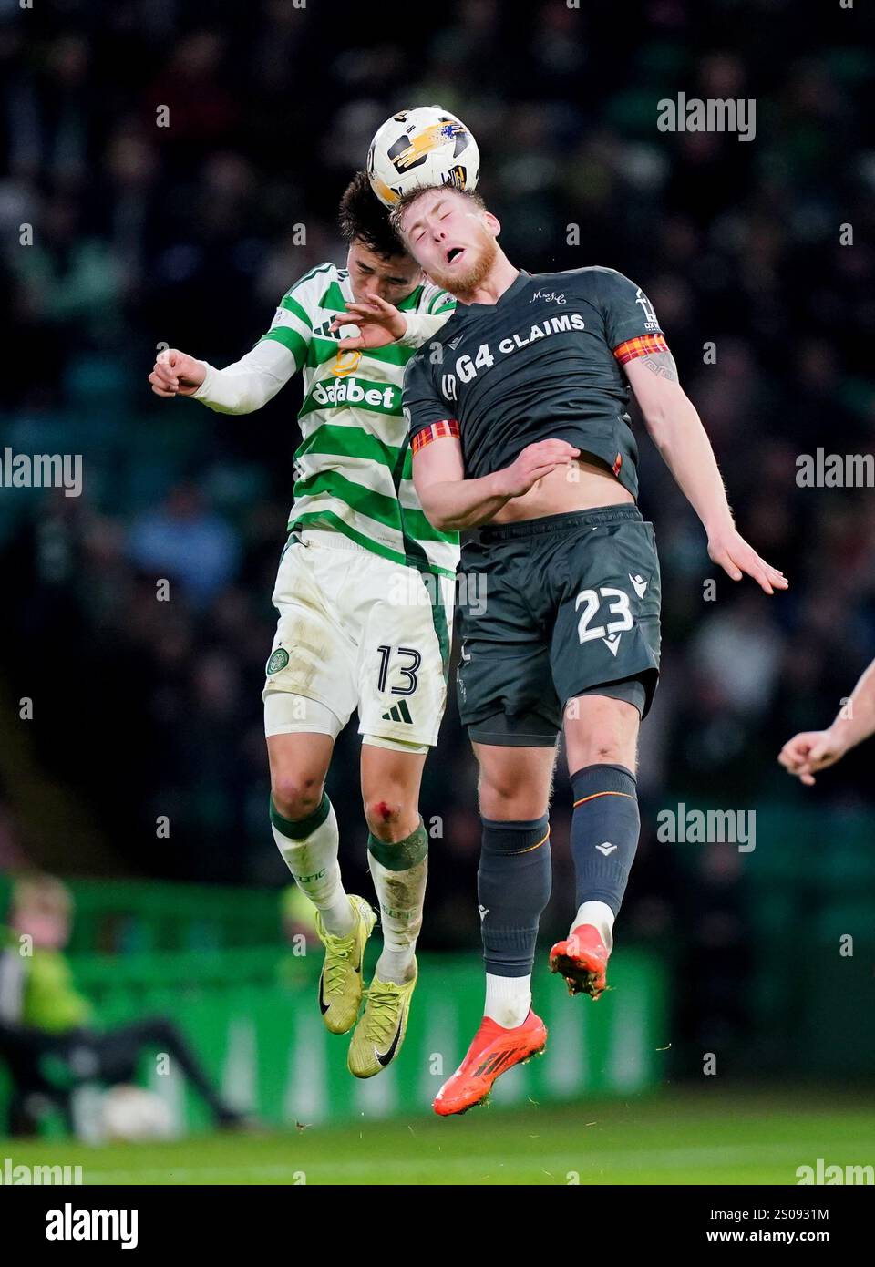 Celtic's Yang Hyun-Jun (left) and Motherwell's Ewan Wilson (right ...
