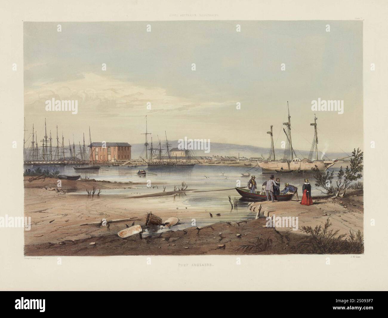 Port Adelaide. Vintage Illustration from South Australia Illustrated ...
