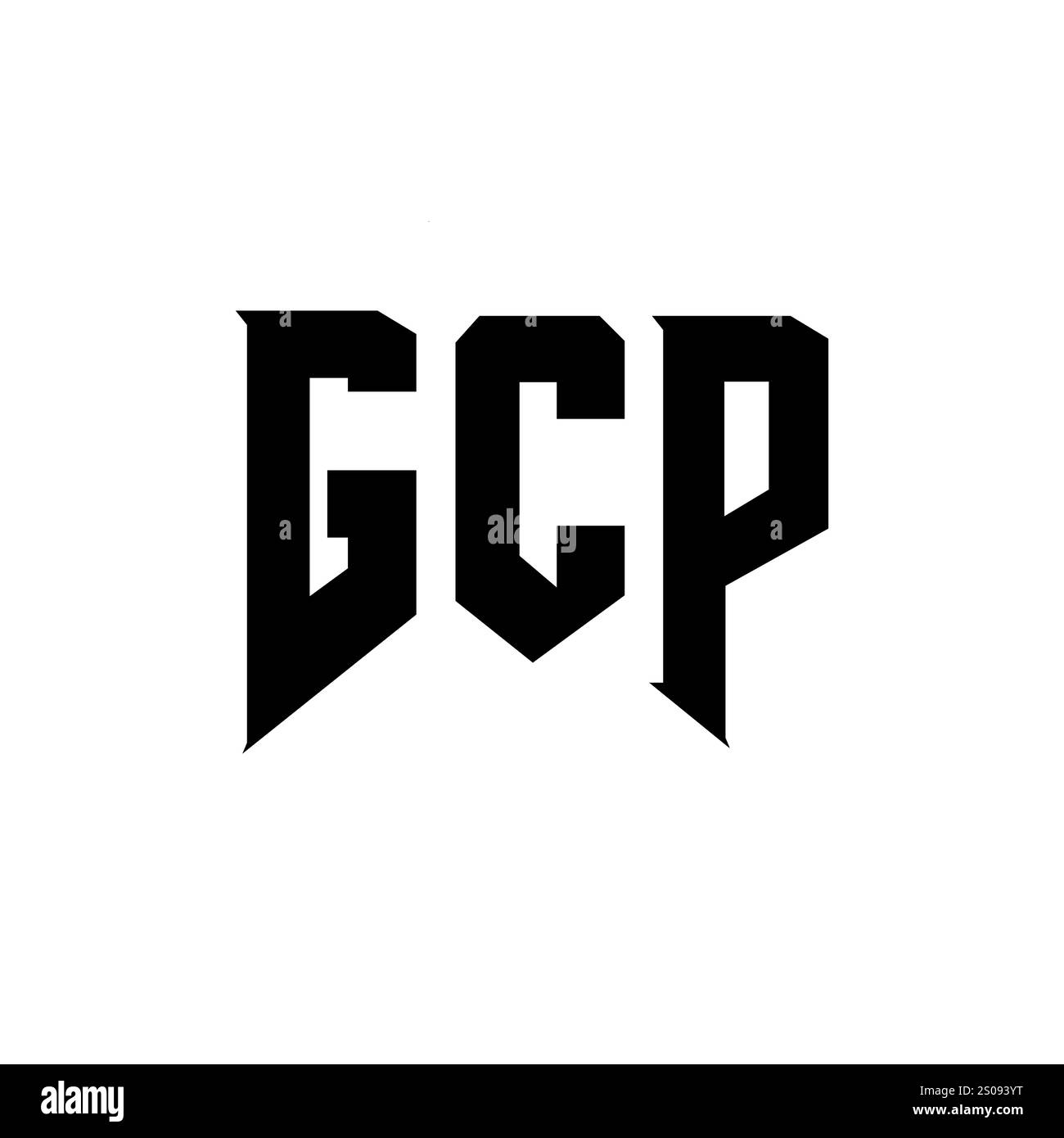 GCP letter logo design for technology company. GCP logo design black and white color combination ...