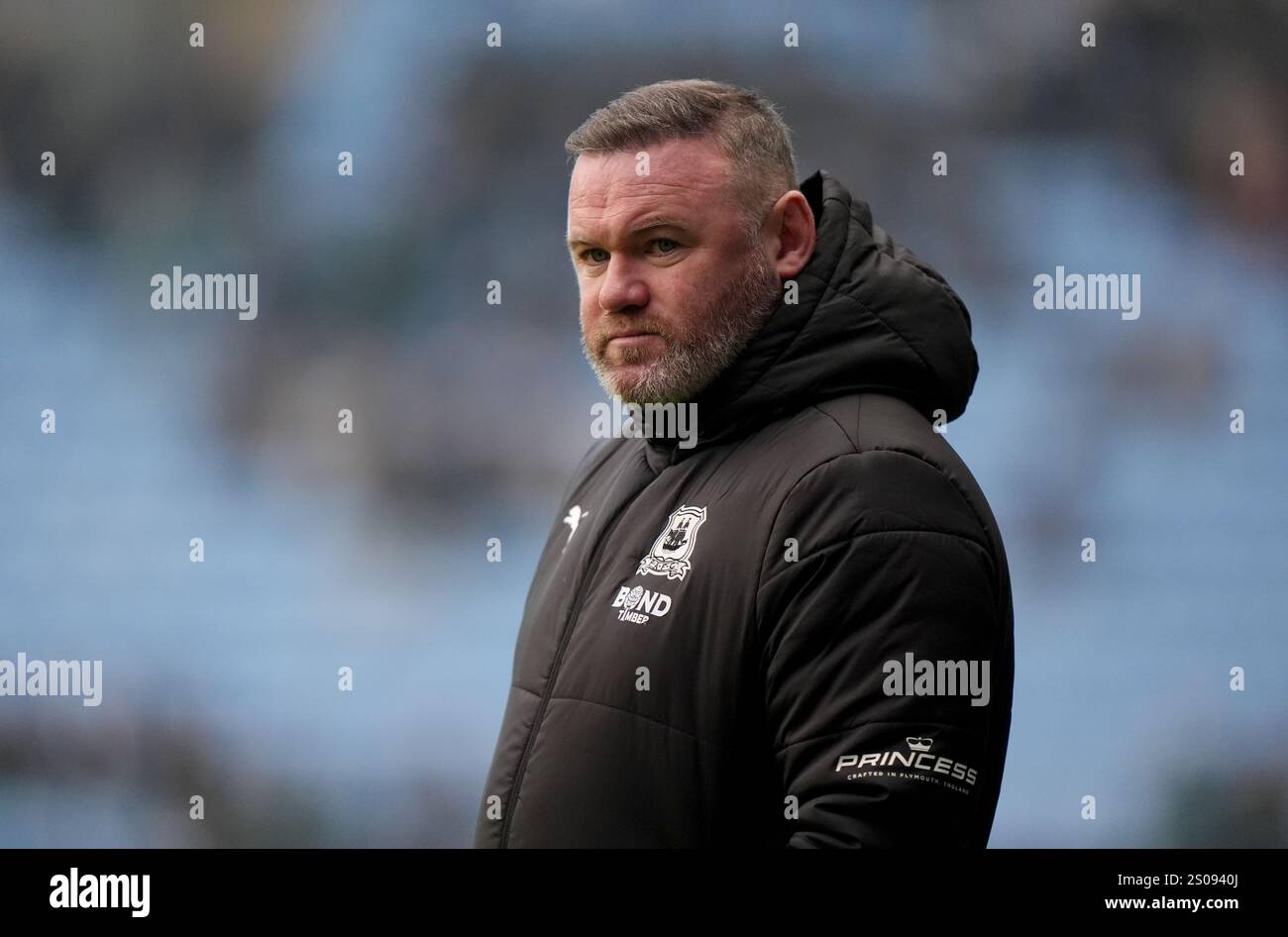 Plymouth Argyle manager Wayne Rooney during the Sky Bet Championship ...