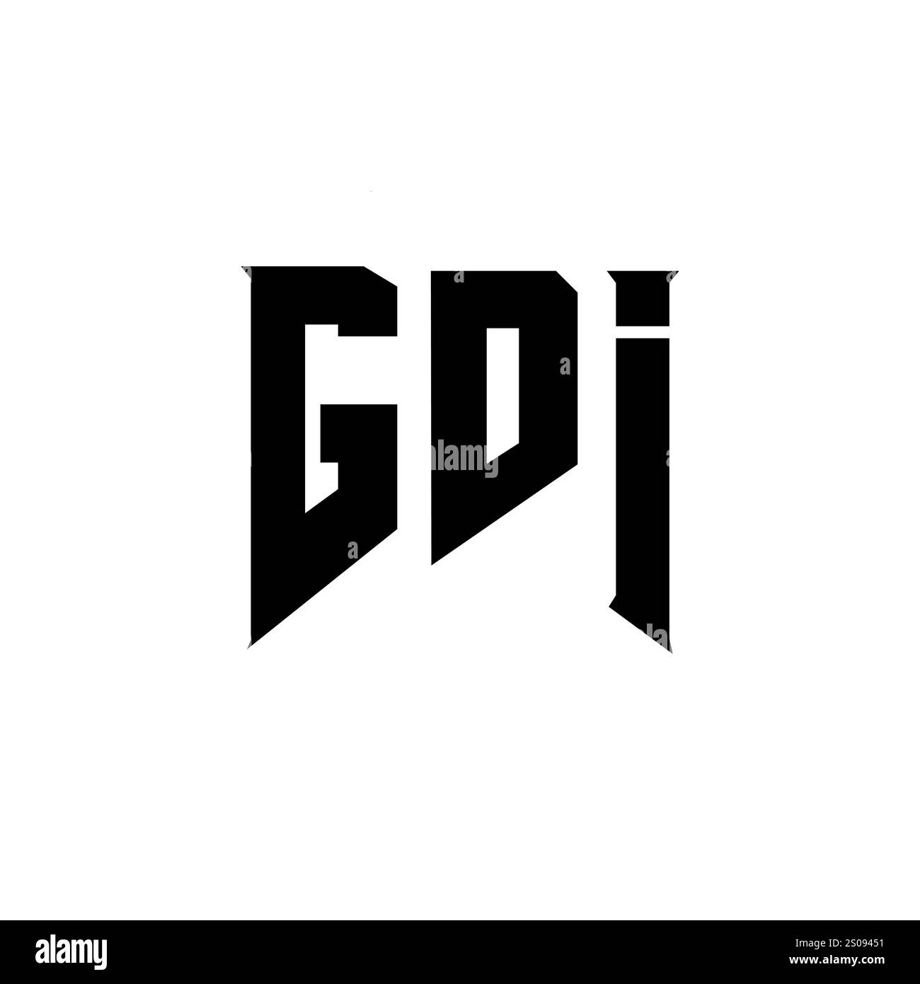 GDI letter logo design for technology company. GDI logo design black and white color combination ...