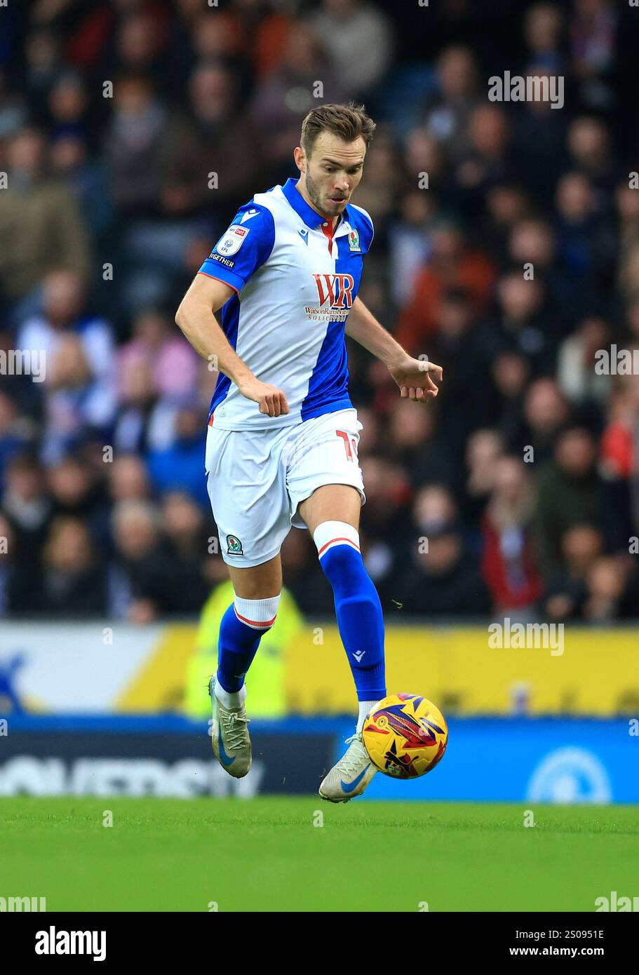 Blackburn Rovers' Ryan Hedges runs with the ball during the Sky Bet ...