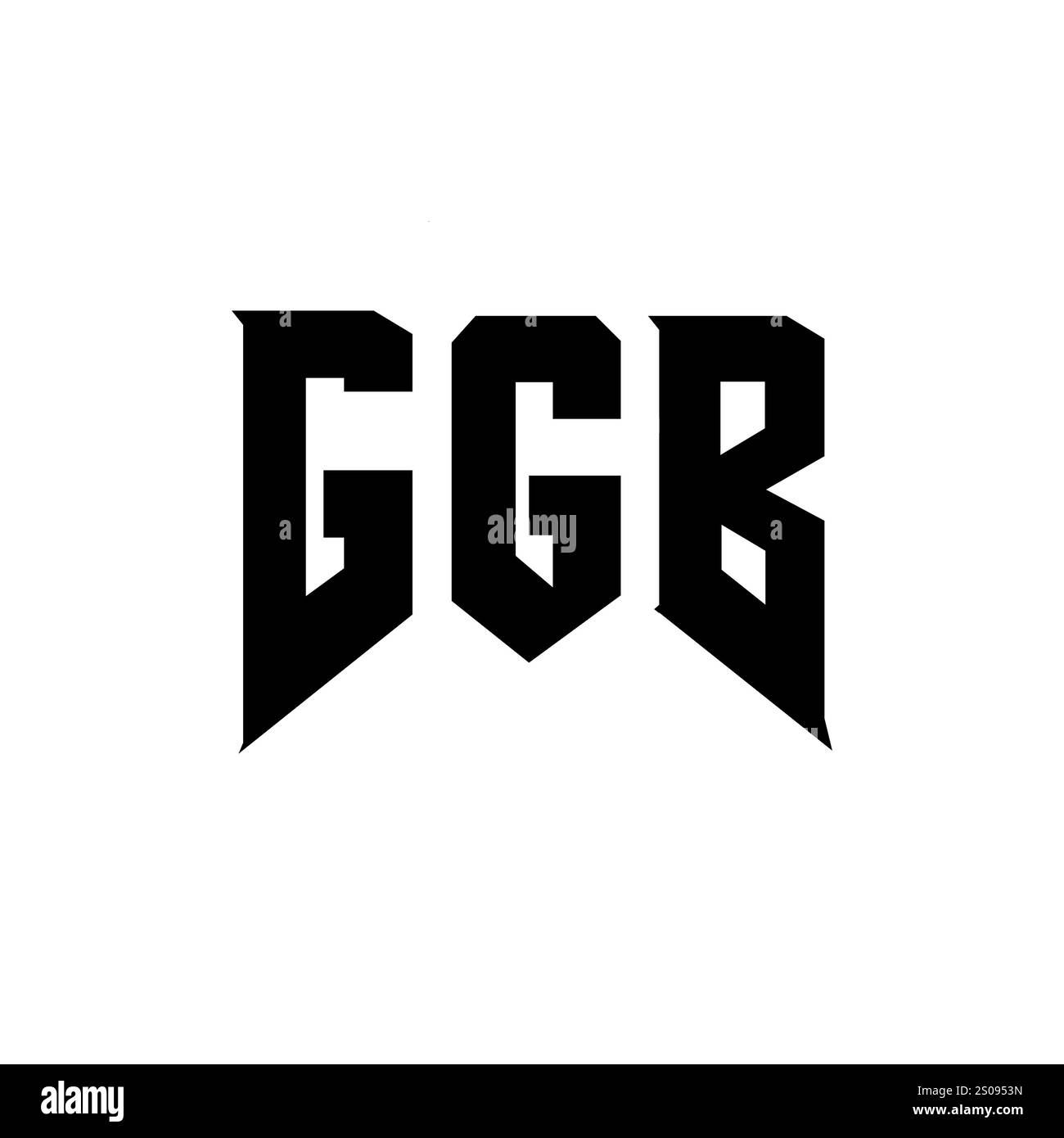 GGB letter logo design for technology company. GGB logo design black and white color combination ...
