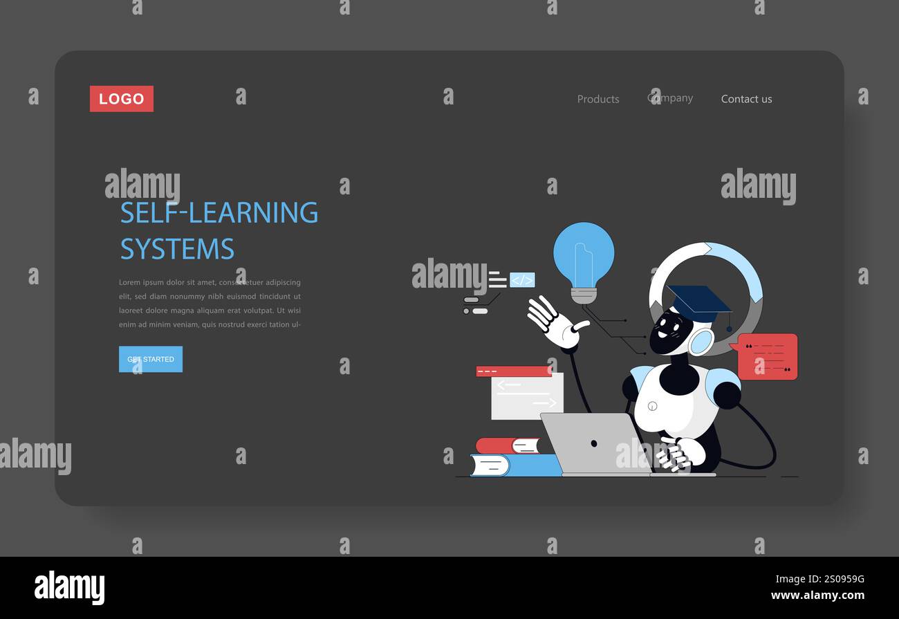 Artificial Intelligence concept. Robot with graduation cap using a ...