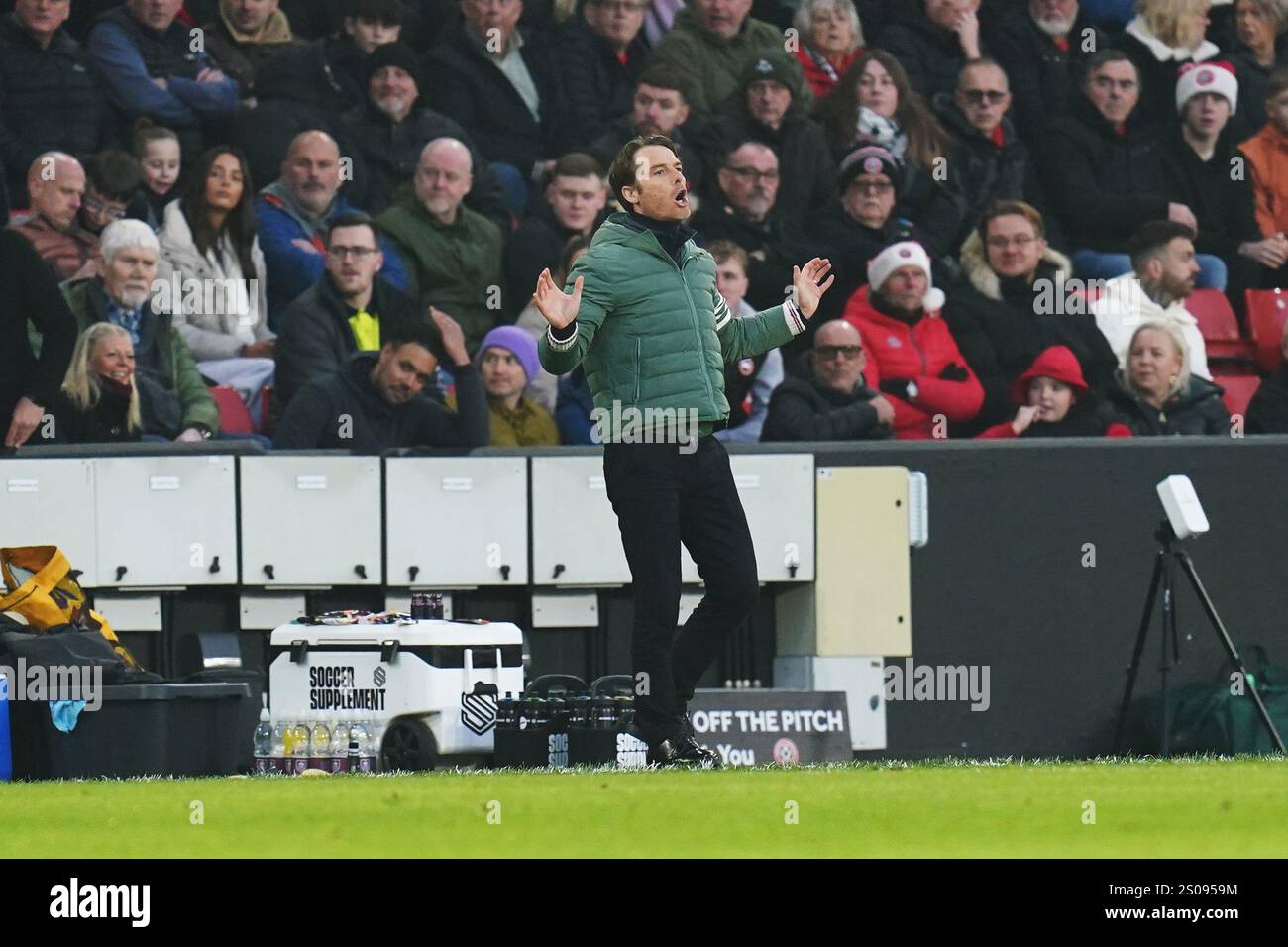 Burnley FC manager Scott Parker gestures during the Sheffield United FC ...