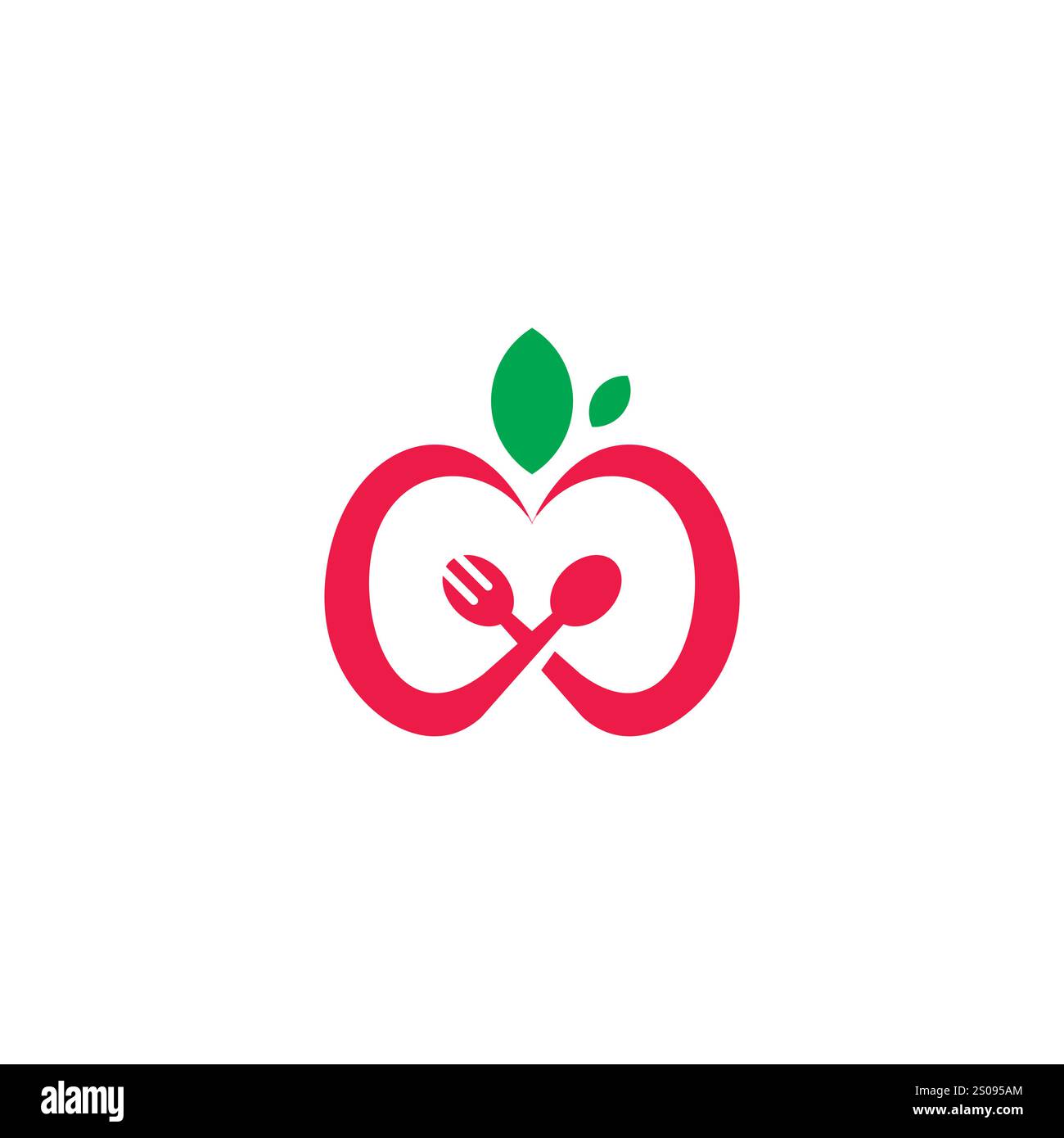 Organic Food Logo. Spoon and Fork Icon. Vegetarian food logo Stock ...