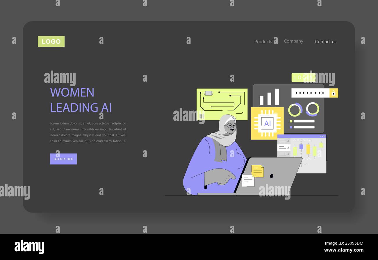 Female professional working on artificial intelligence projects ...