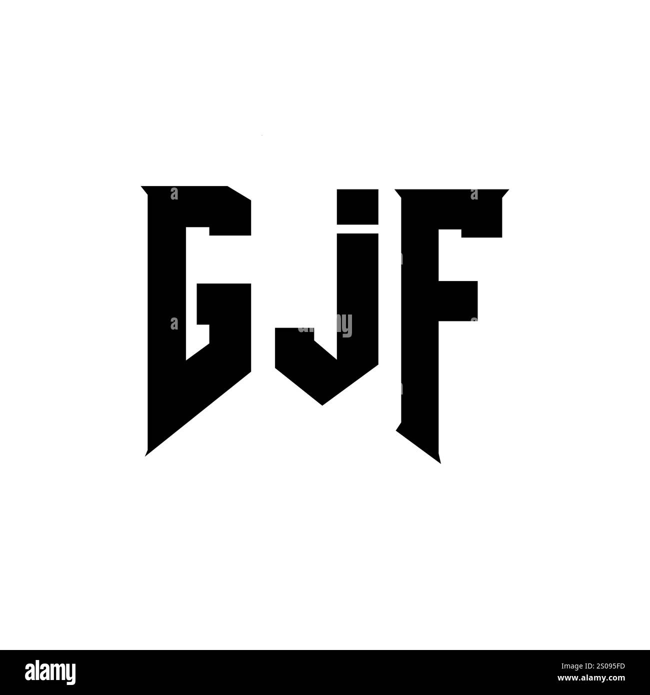 GJF letter logo design for technology company. GJF logo design black and white color combination ...