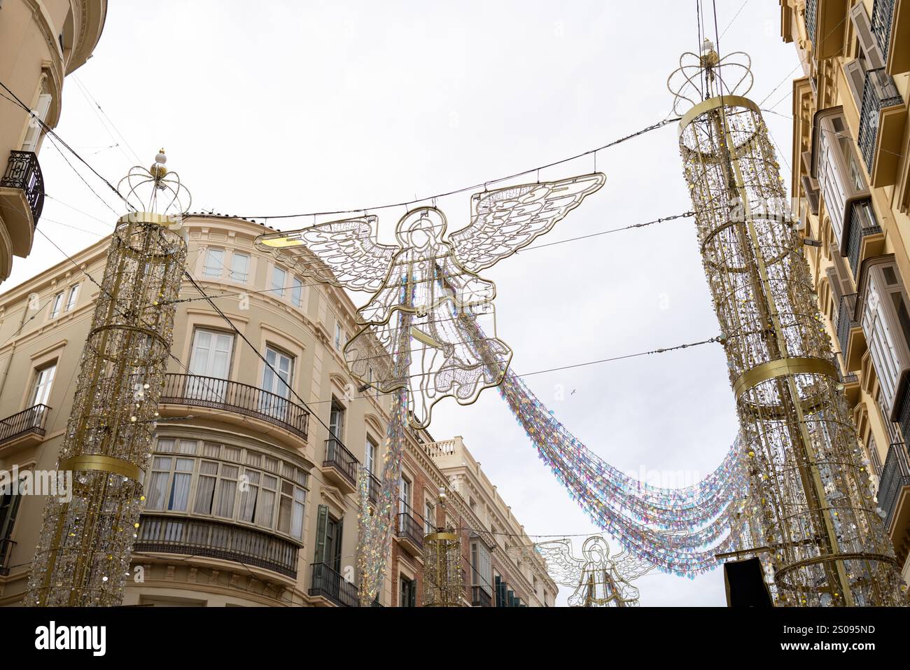 Photo of the city centre of Malaga in Spain showing festive Christmas ...
