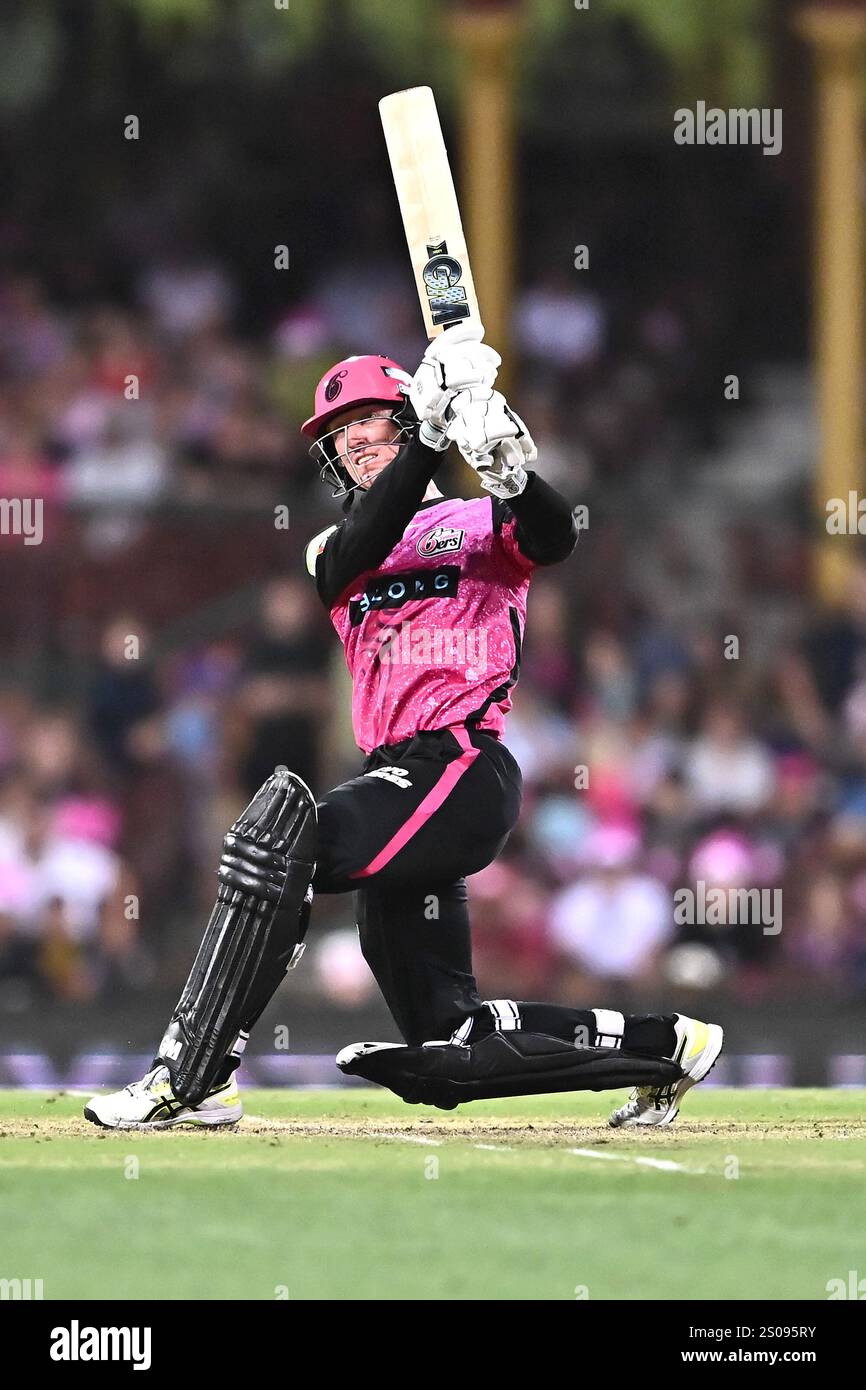 Sydney, Australia. 26th Dec, 2024. Jordan Silk of Sydney Sixers plays a ...