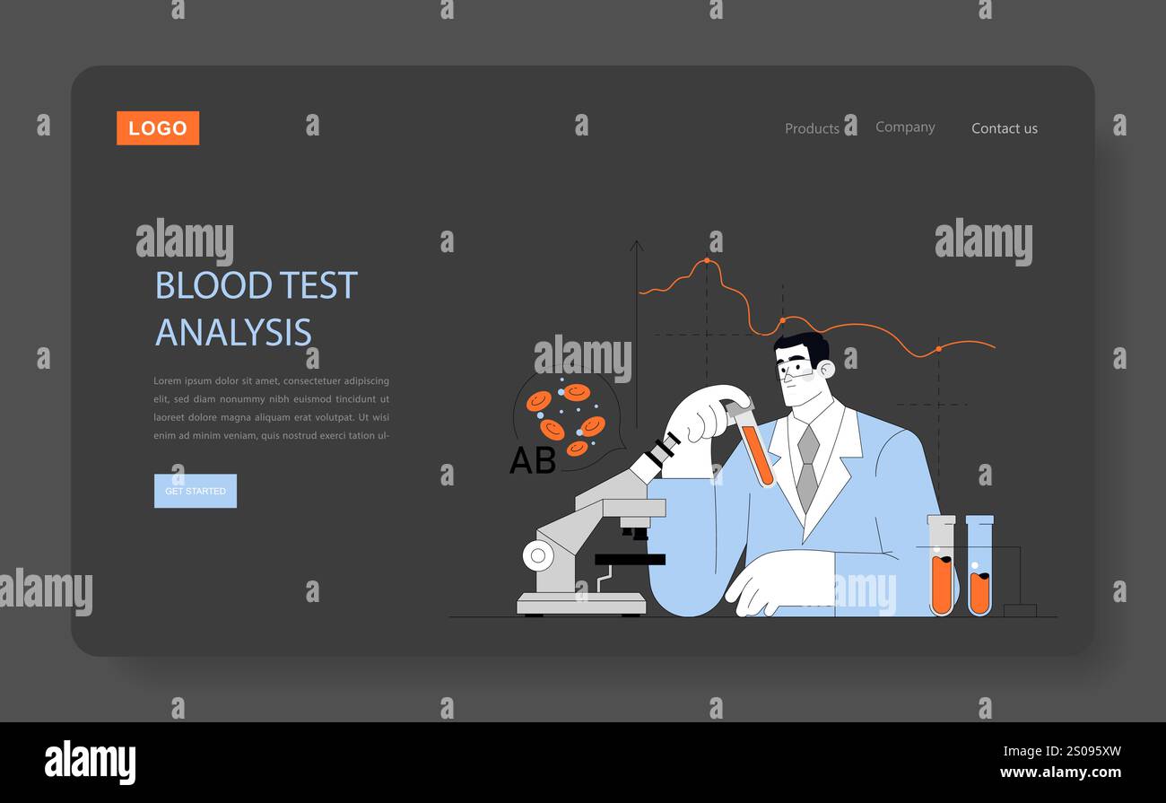 Blood Test Day concept. A scientist analyzing blood samples with a ...