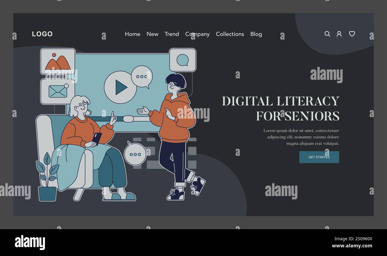 Happy retirement life concept. Elderly couple learning digital skills ...