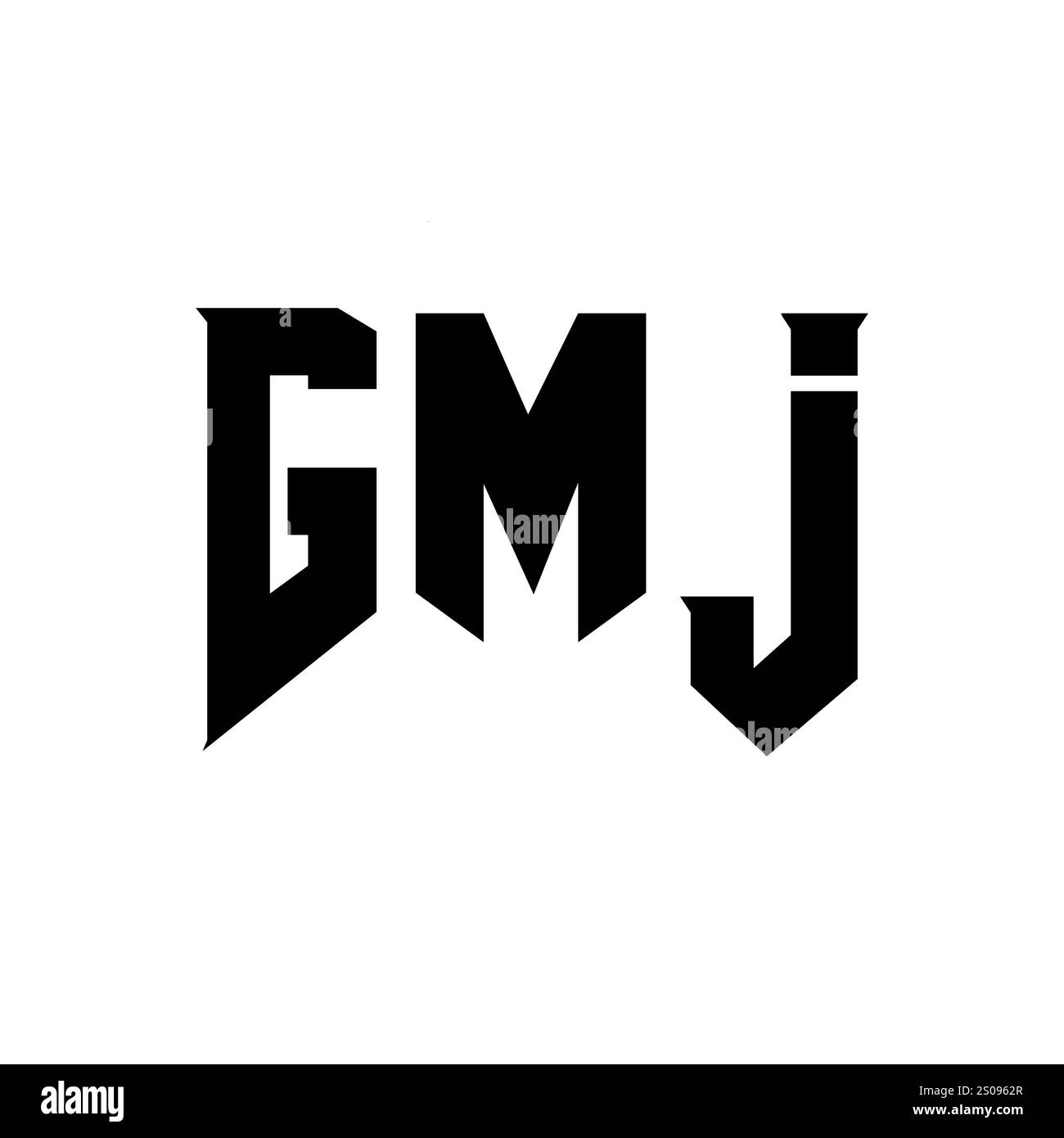 GMJ letter logo design for technology company. GMJ logo design black and white color combination ...