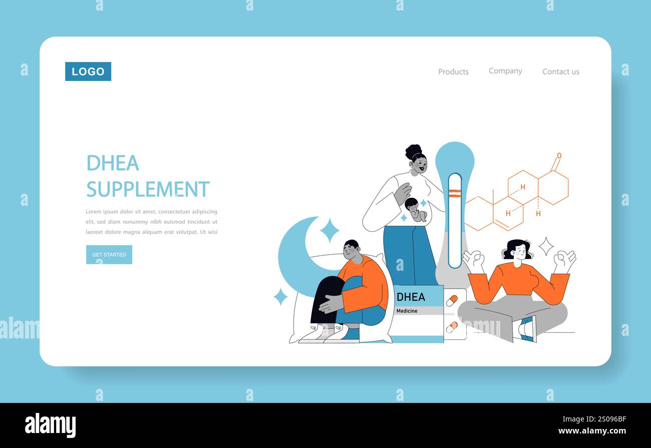 DHEA Supplement concept. People engaging with hormone health and well ...