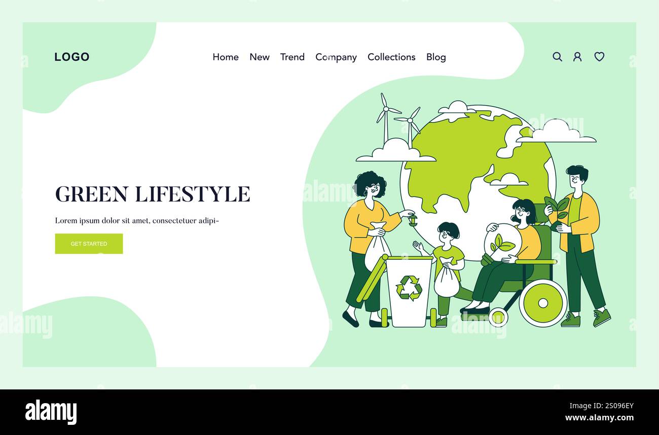 Green lifestyle concept. Eco-friendly family practices recycling and ...