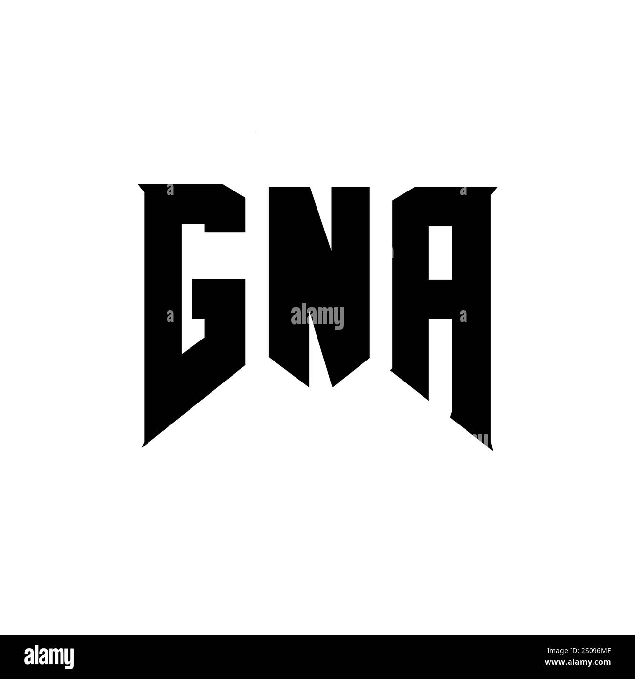 GNA letter logo design for technology company. GNA logo design black and white color combination ...