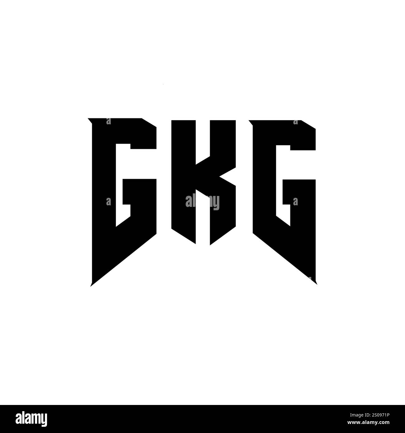 GKG letter logo design for technology company. GKG logo design black and white color combination ...