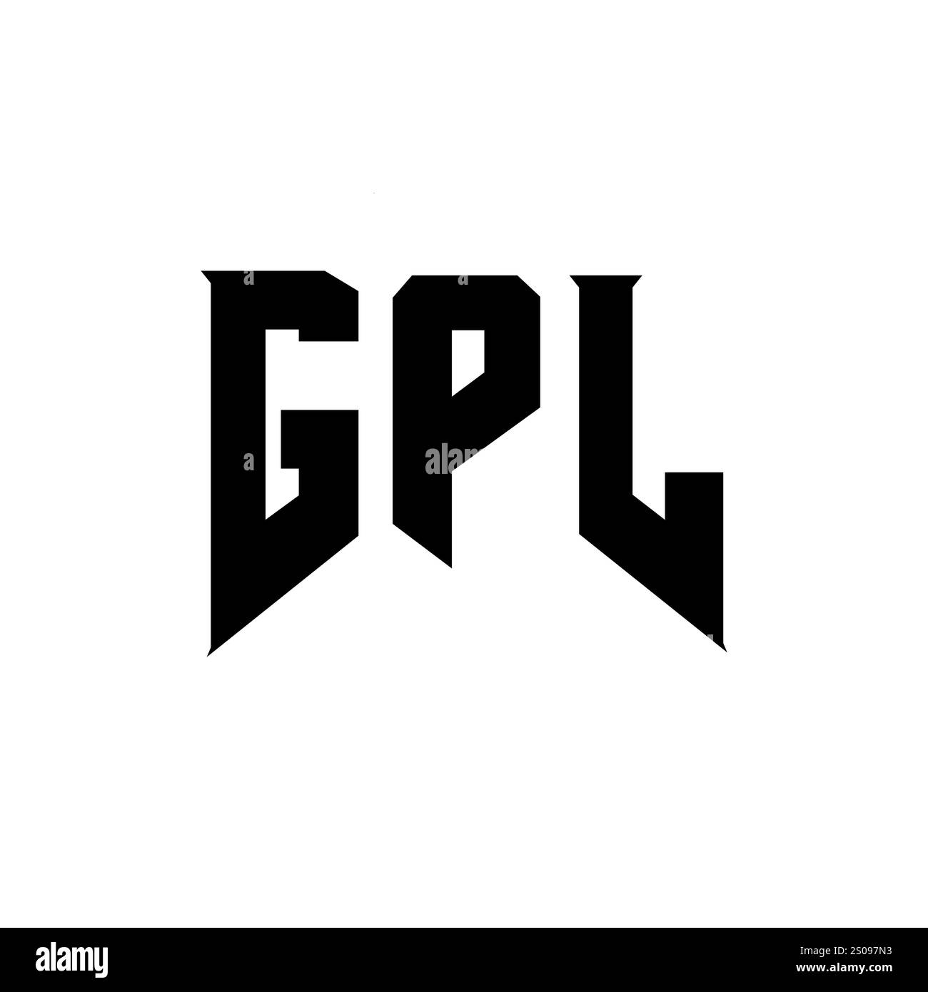 GPL letter logo design for technology company. GPL logo design black ...