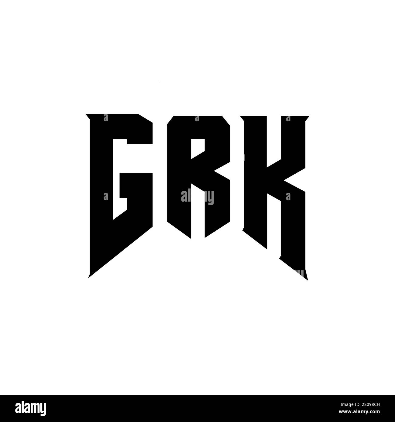 GRK letter logo design for technology company. GRK logo design black and white color combination ...