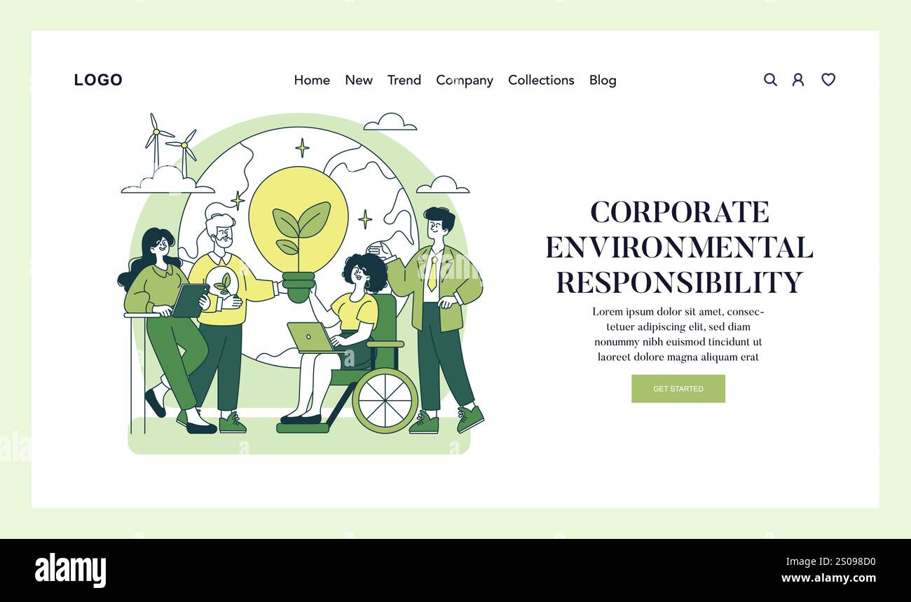 Corporate Environmental Responsibility concept. Business team ...