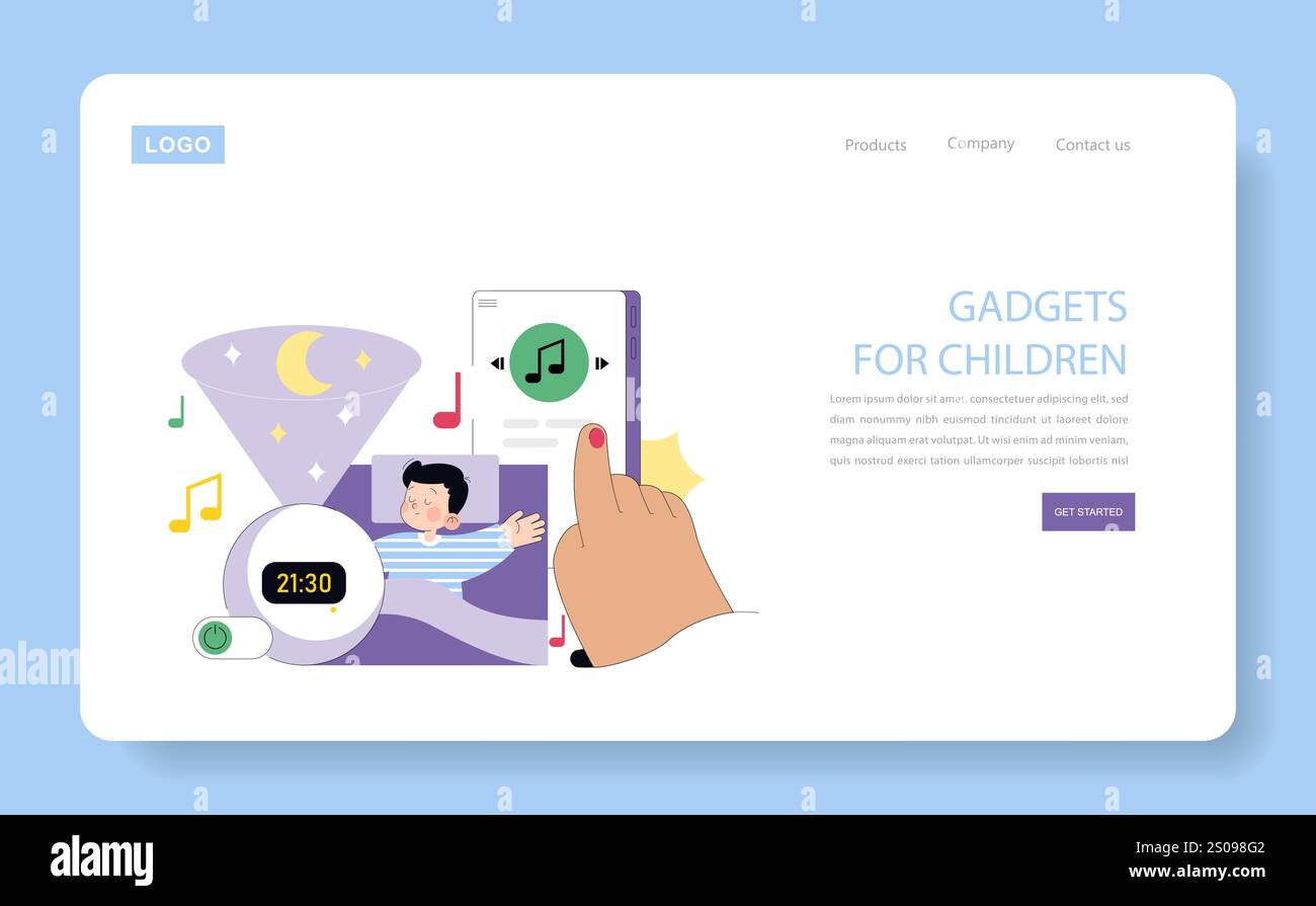 Sleepmaxxing concept. Illustration of a child asleep with bedtime music ...