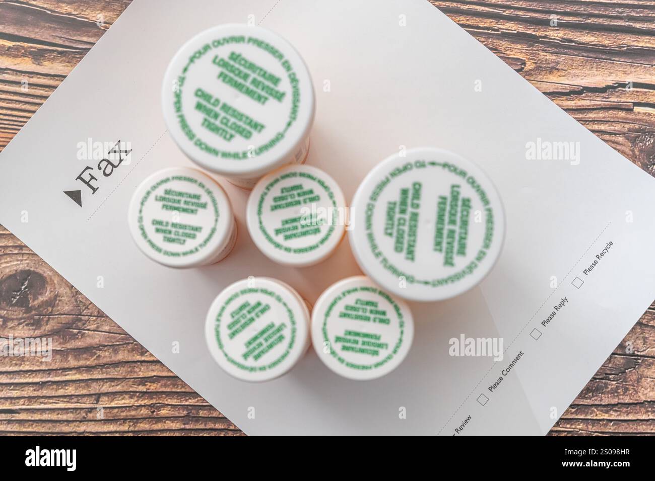 Medical drug prescription faxed to pharmacy Stock Photo - Alamy