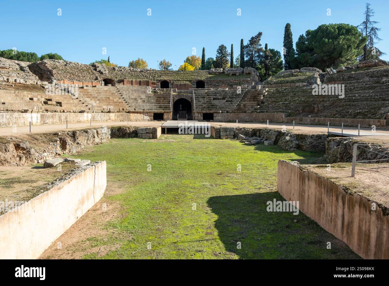 Access to the Roman amphitheater of Merida, Spain Stock Photo - Alamy