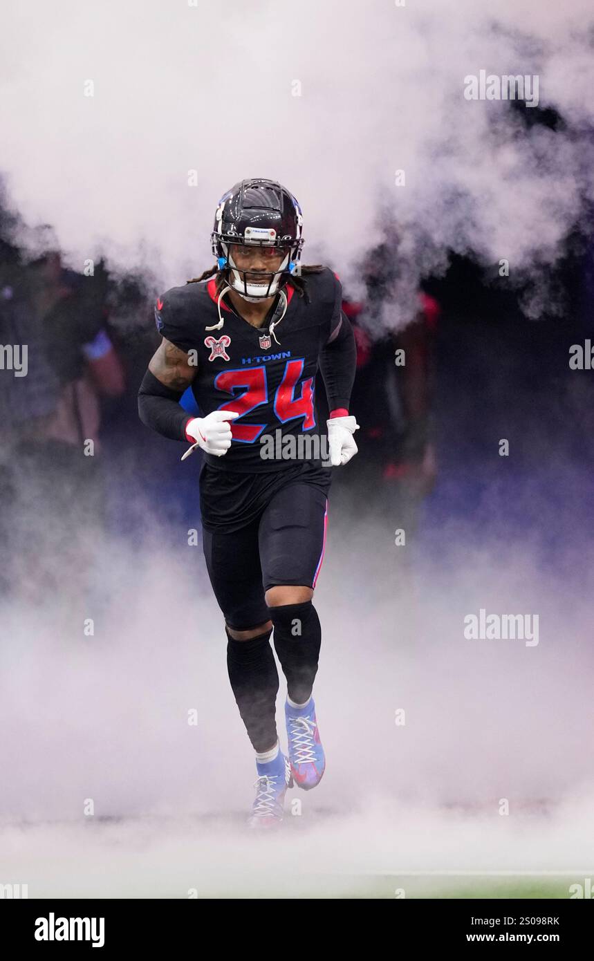 Houston Texans cornerback Derek Stingley Jr. (24) is introduced before an NFL football game ...