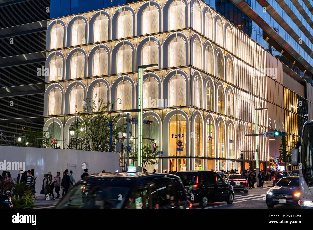 The Fendi store with its distinctive steel-glass facade designed by the ...