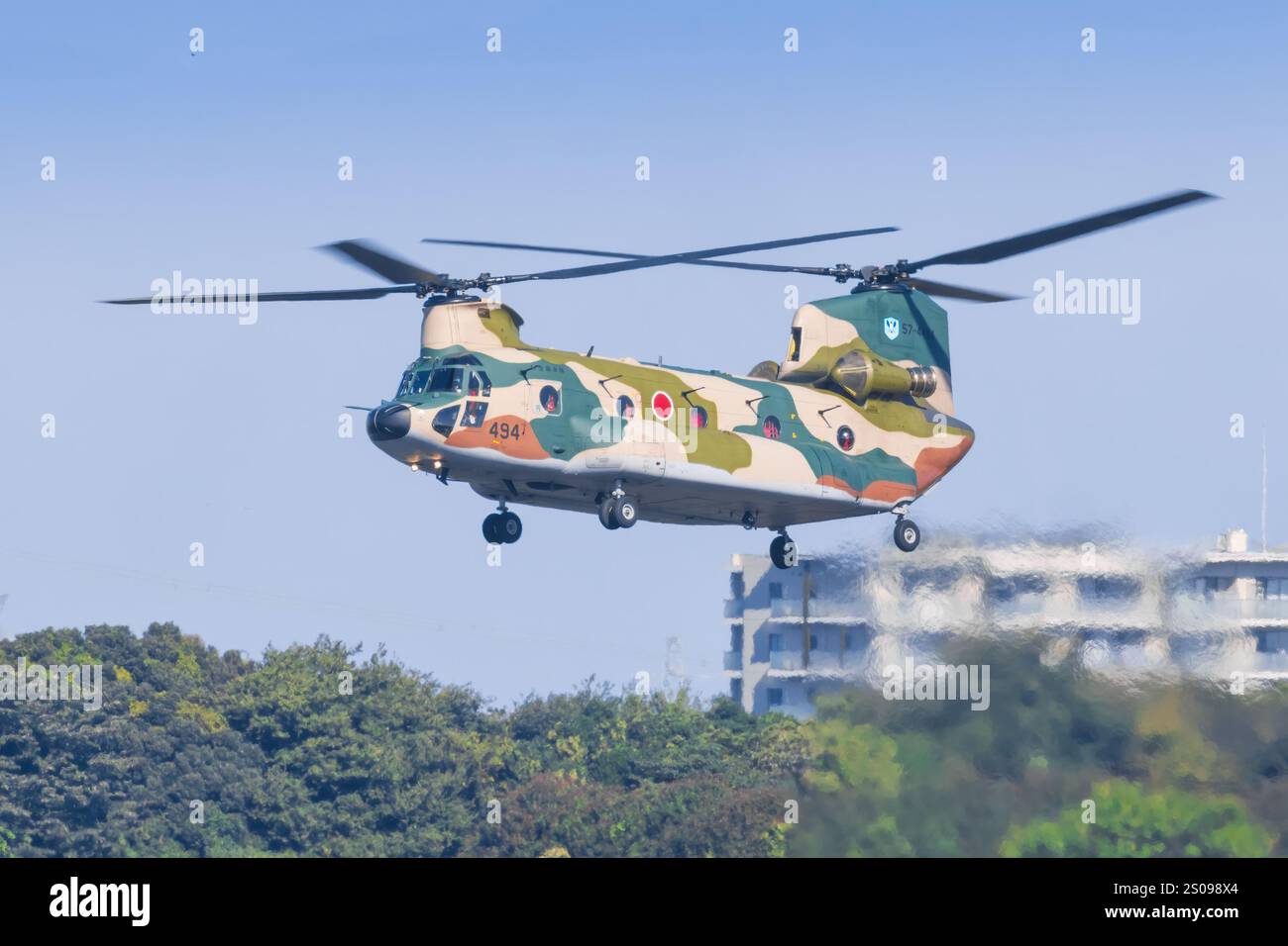 Japan, at Kanoya Air Base 19 November 2024: Boeing CH-47JA Chinook at Kanoya Air Base in Japan ...