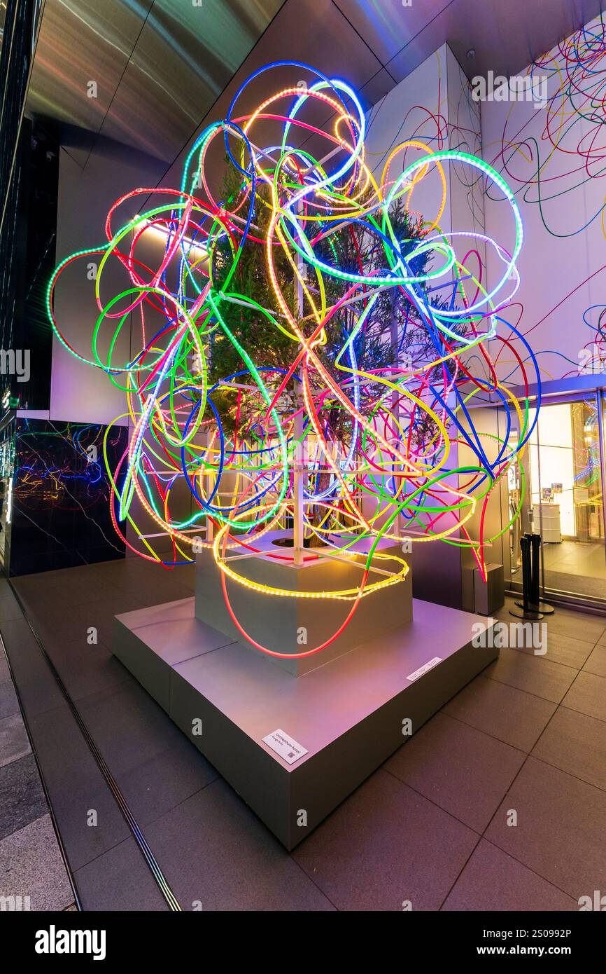 Hula Hoop artwork of illuminated tubes of multicolored lights by Kengo ...