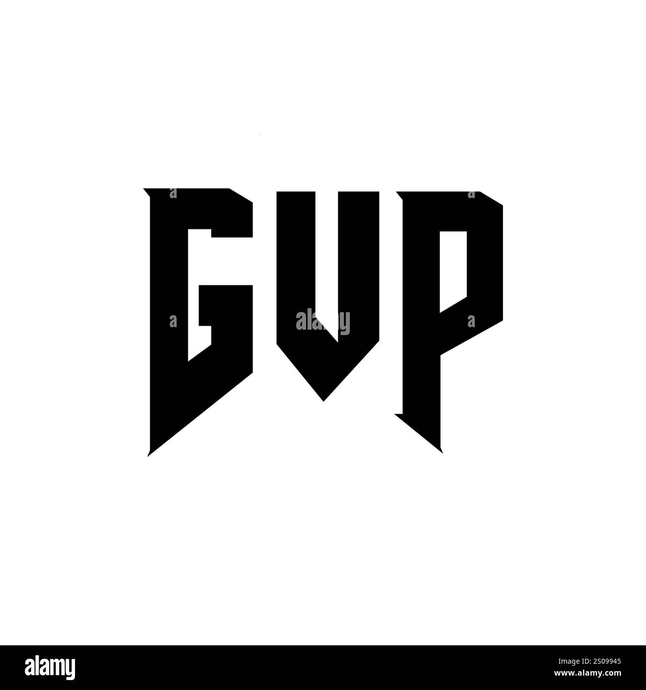 GVP letter logo design for technology company. GVP logo design black and white color combination ...