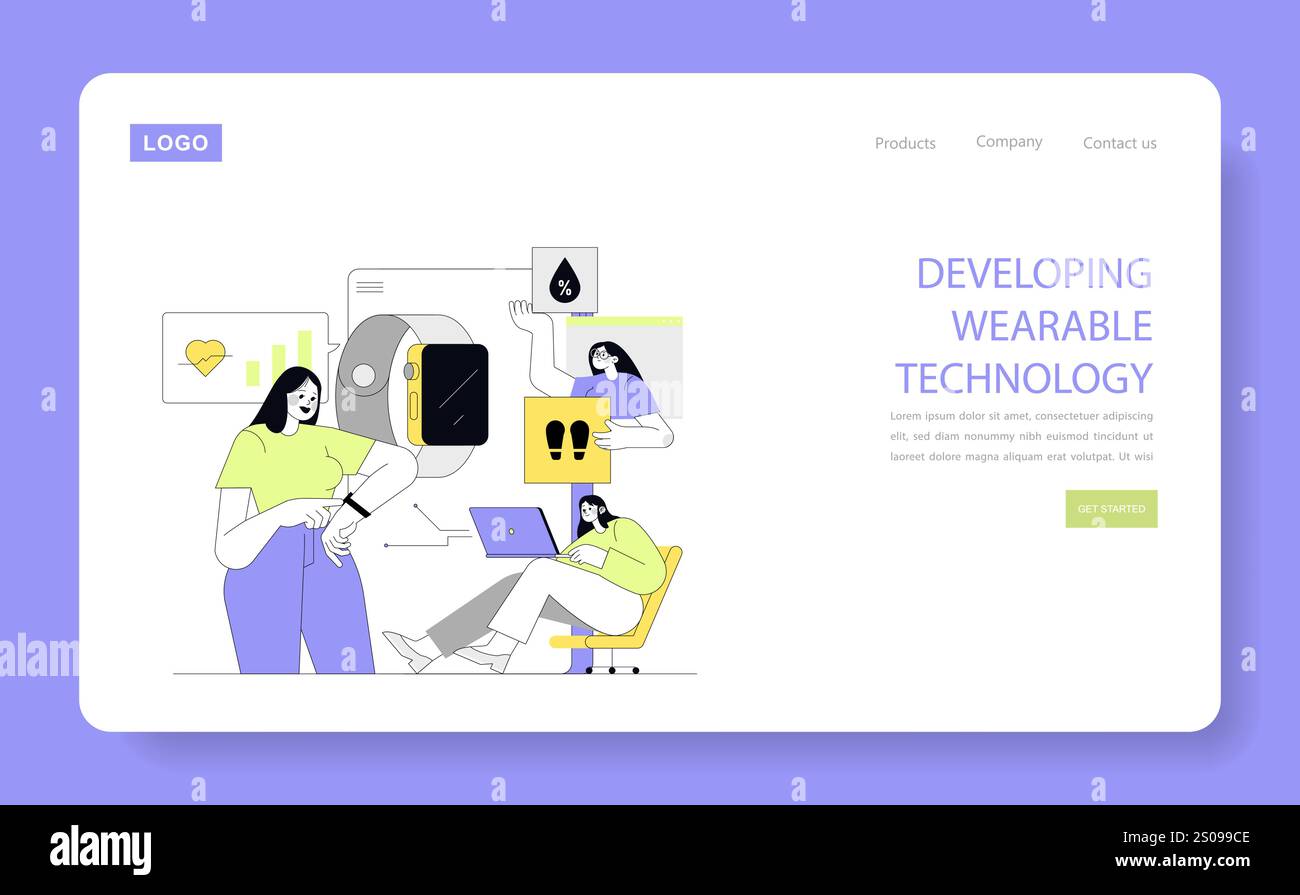 Women in Technology concept. Female professionals engage with wearable ...