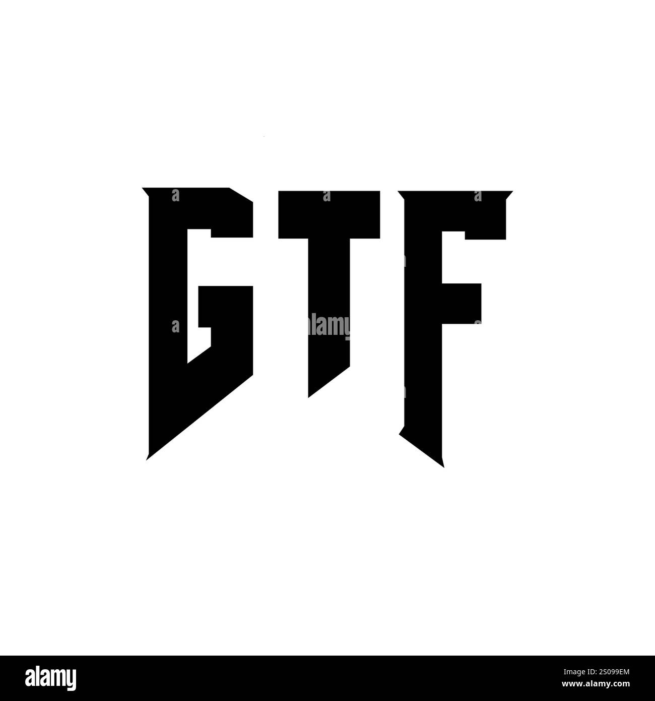 GTF letter logo design for technology company. GTF logo design black and white color combination ...