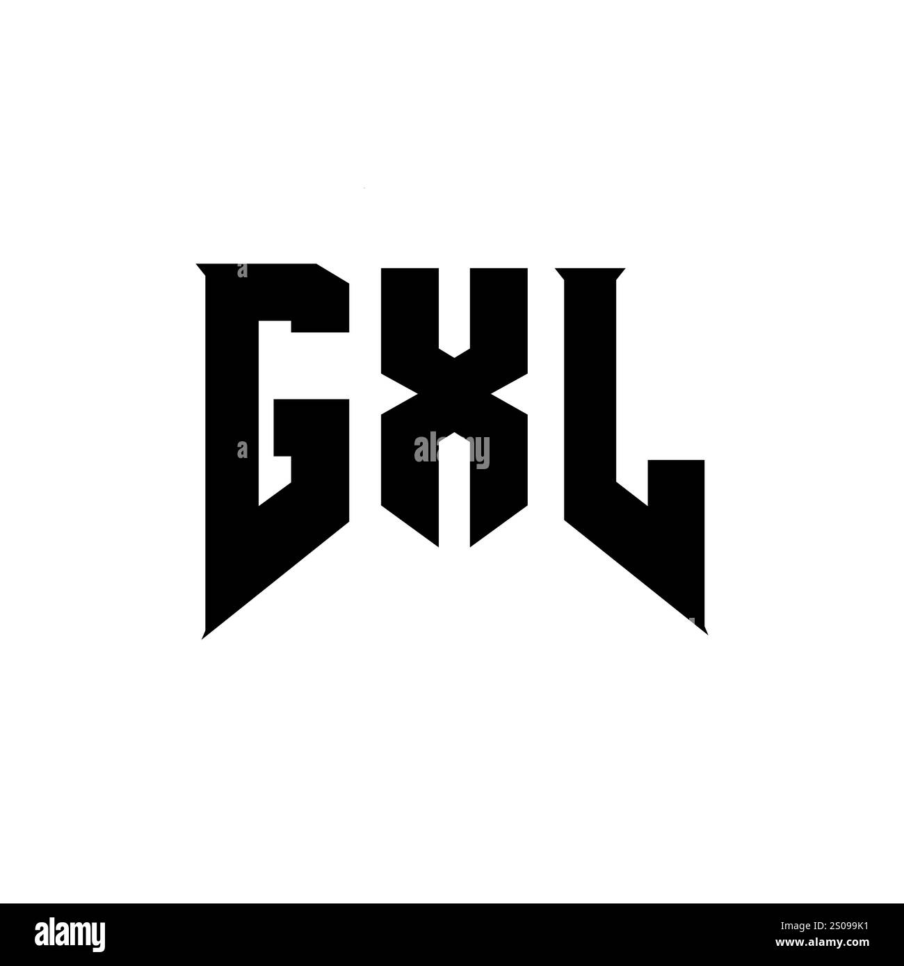 GXL letter logo design for technology company. GXL logo design black and white color combination ...