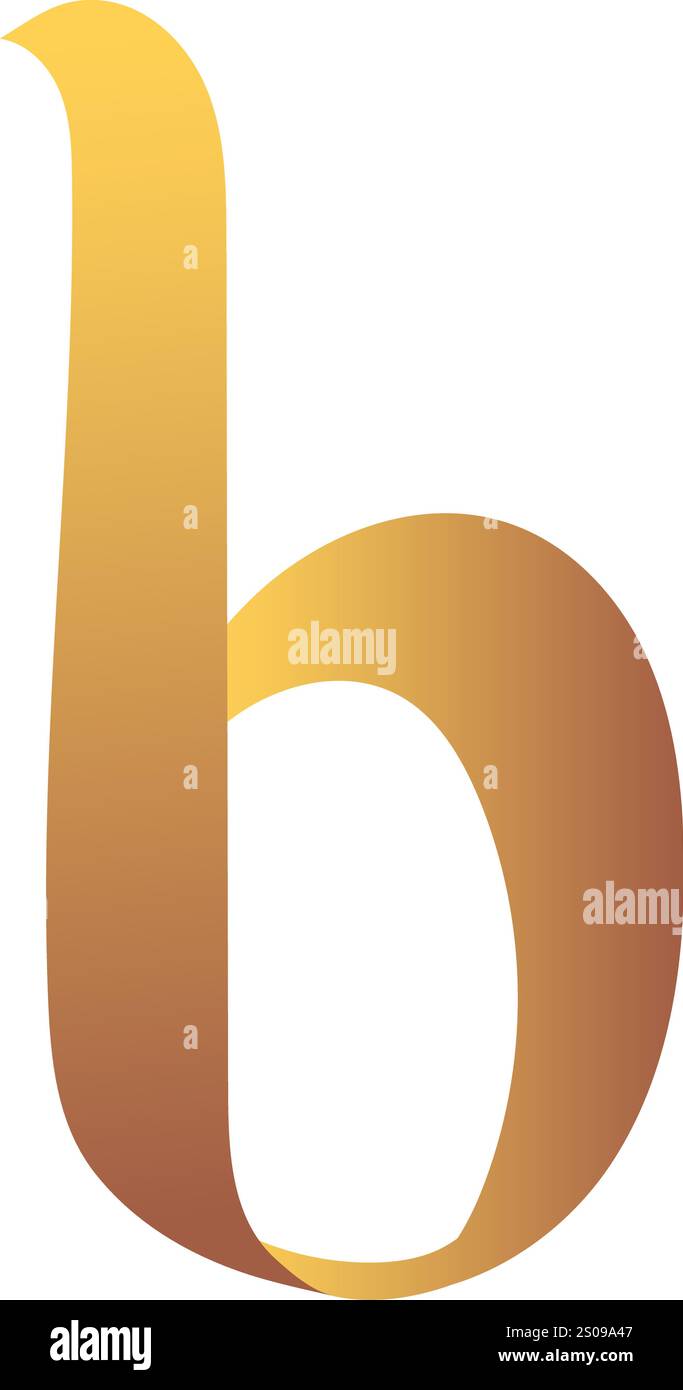 B Letter Logo. Calligraphic style. Golden Stock Vector Image & Art - Alamy
