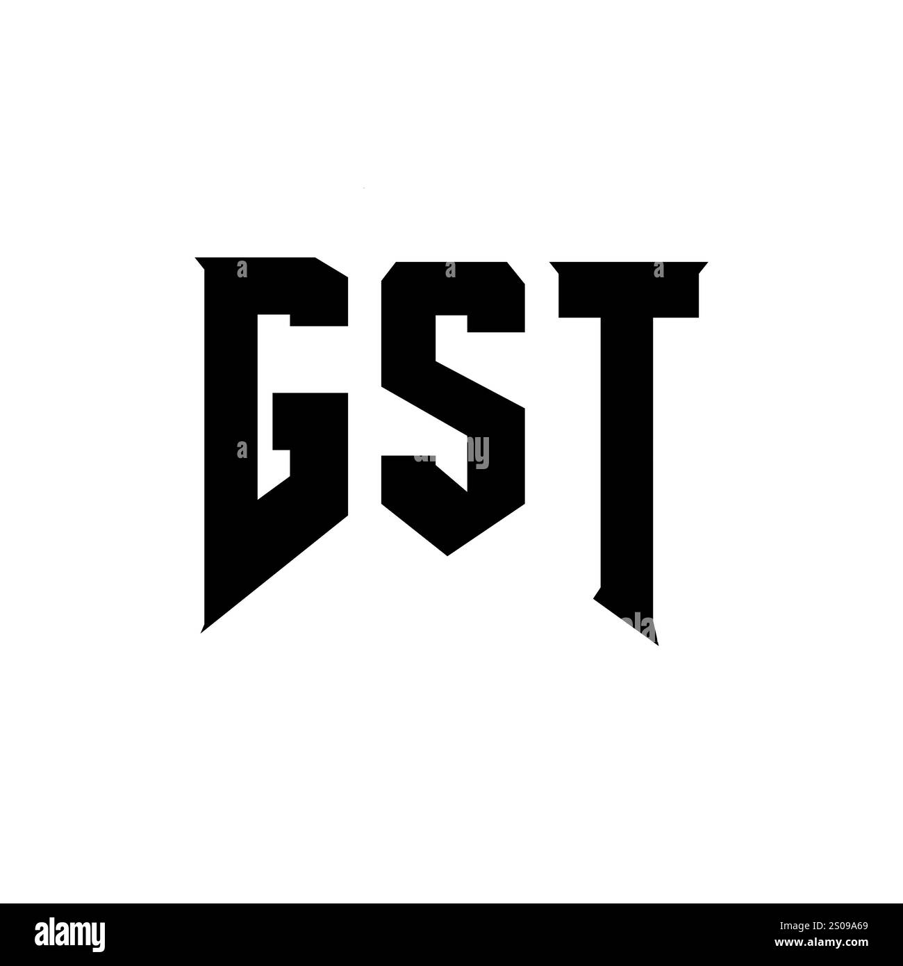GST letter logo design for technology company. GST logo design black ...