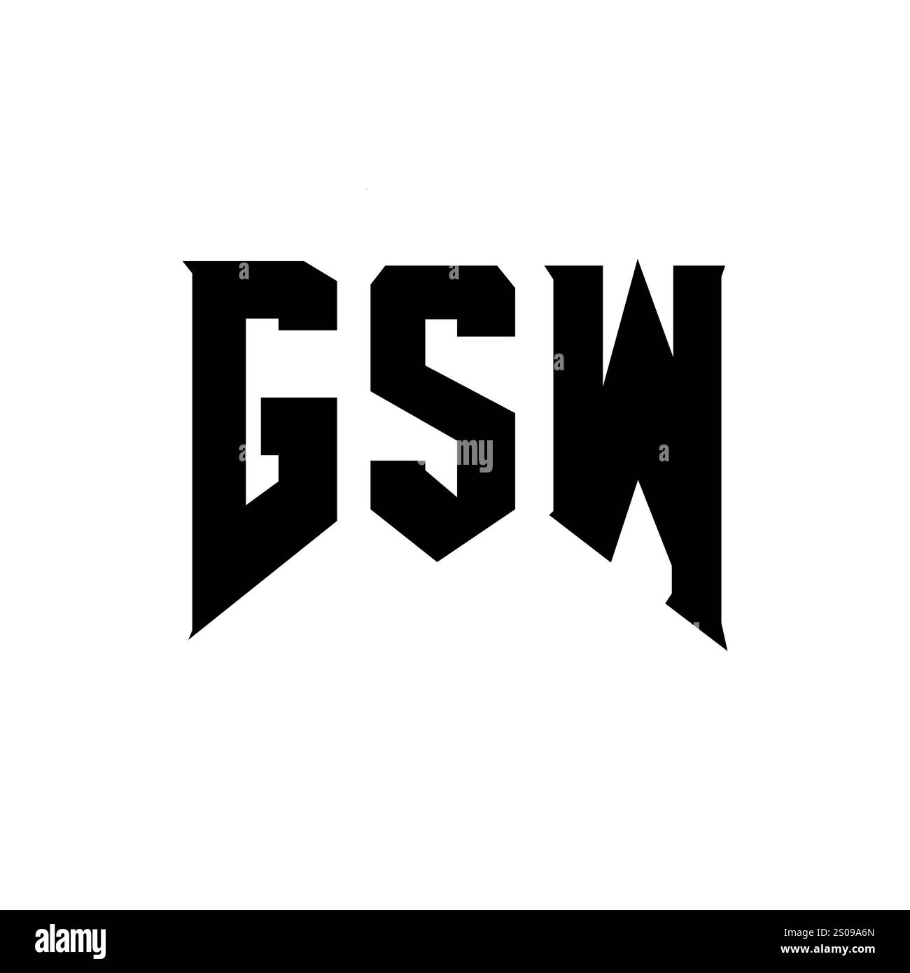 GSW letter logo design for technology company. GSW logo design black and white color combination ...