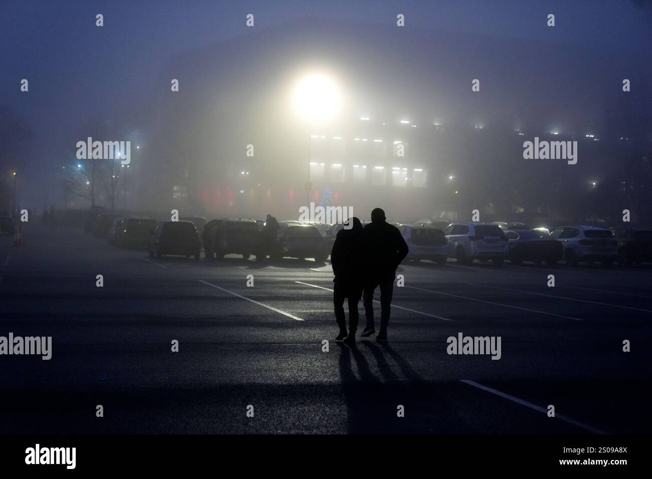Misty weather and fog outside Anfield, Liverpool. Boxing Day will be ...