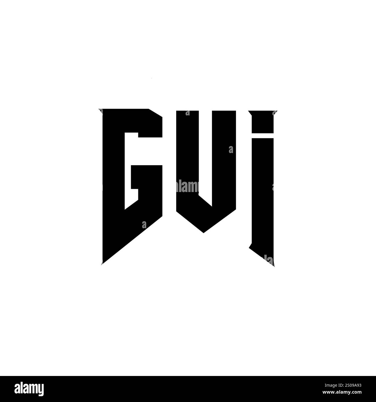GUI letter logo design for technology company. GUI logo design black ...