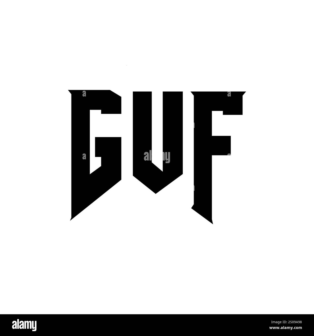 GUF letter logo design for technology company. GUF logo design black ...